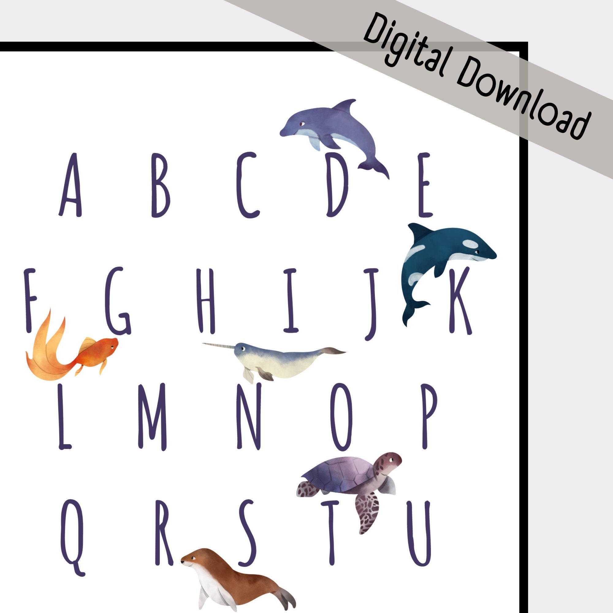 Alphabet Poster ABC Poster ABC Printable Homeschool - Etsy