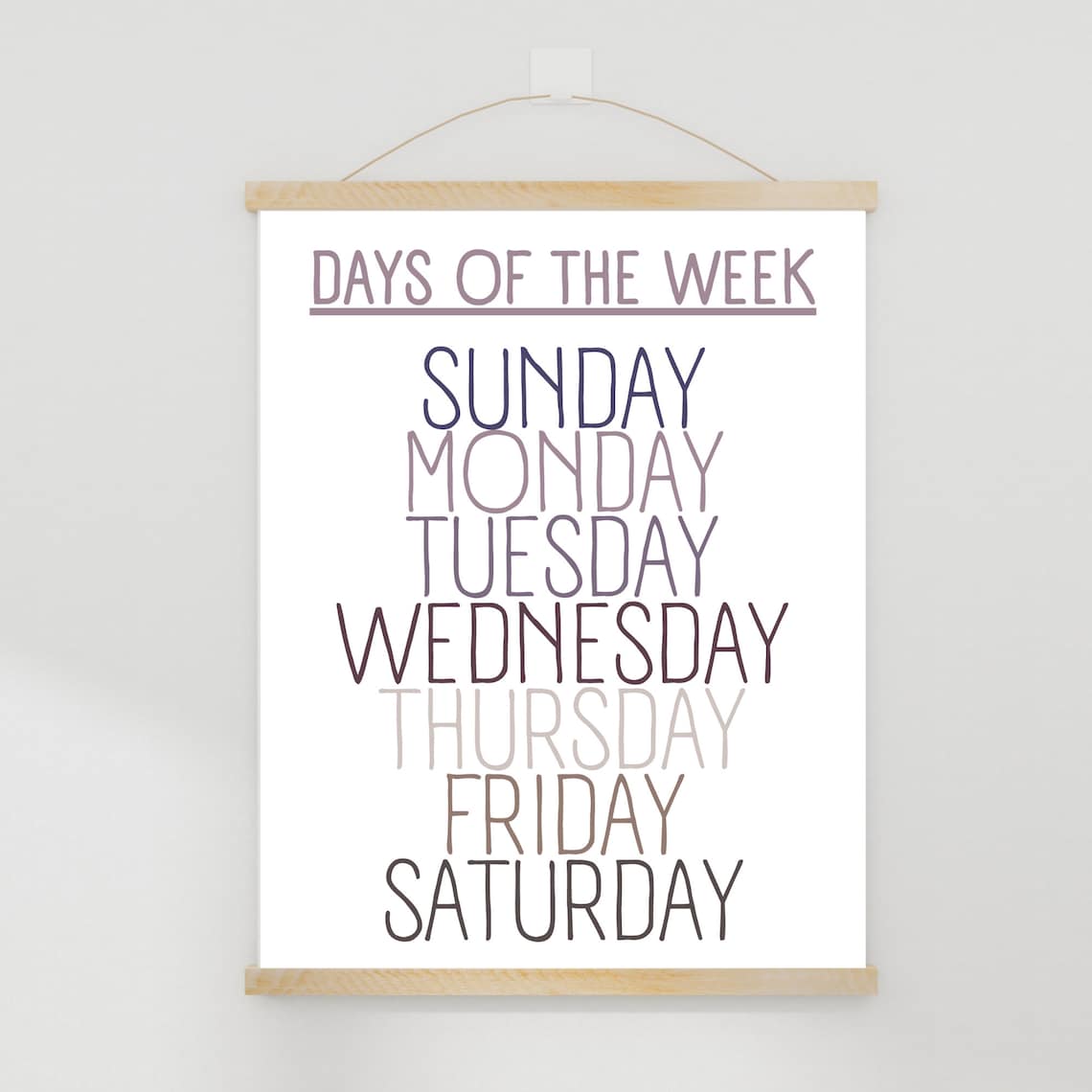 Days of the Week Poster | Days of the Week Wall Art | Wall Art ...
