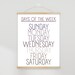 Days of the Week Poster | Days of the Week Wall Art | Wall Art ...