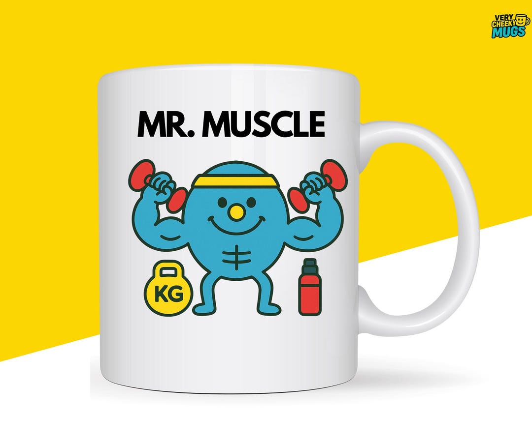 Mr Muscle Mug, Mr Muscle, Gym Bunny Mug, Gym Fanatic Mug, Bodybuilder ...