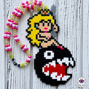 Princess Peach Perler Necklace by Leaky Pixels • Peach Perler • Chomp ...