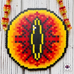 Eye of Sauron Perler Necklace | Lord of the Rings Fan Art | Evil Eye ...
