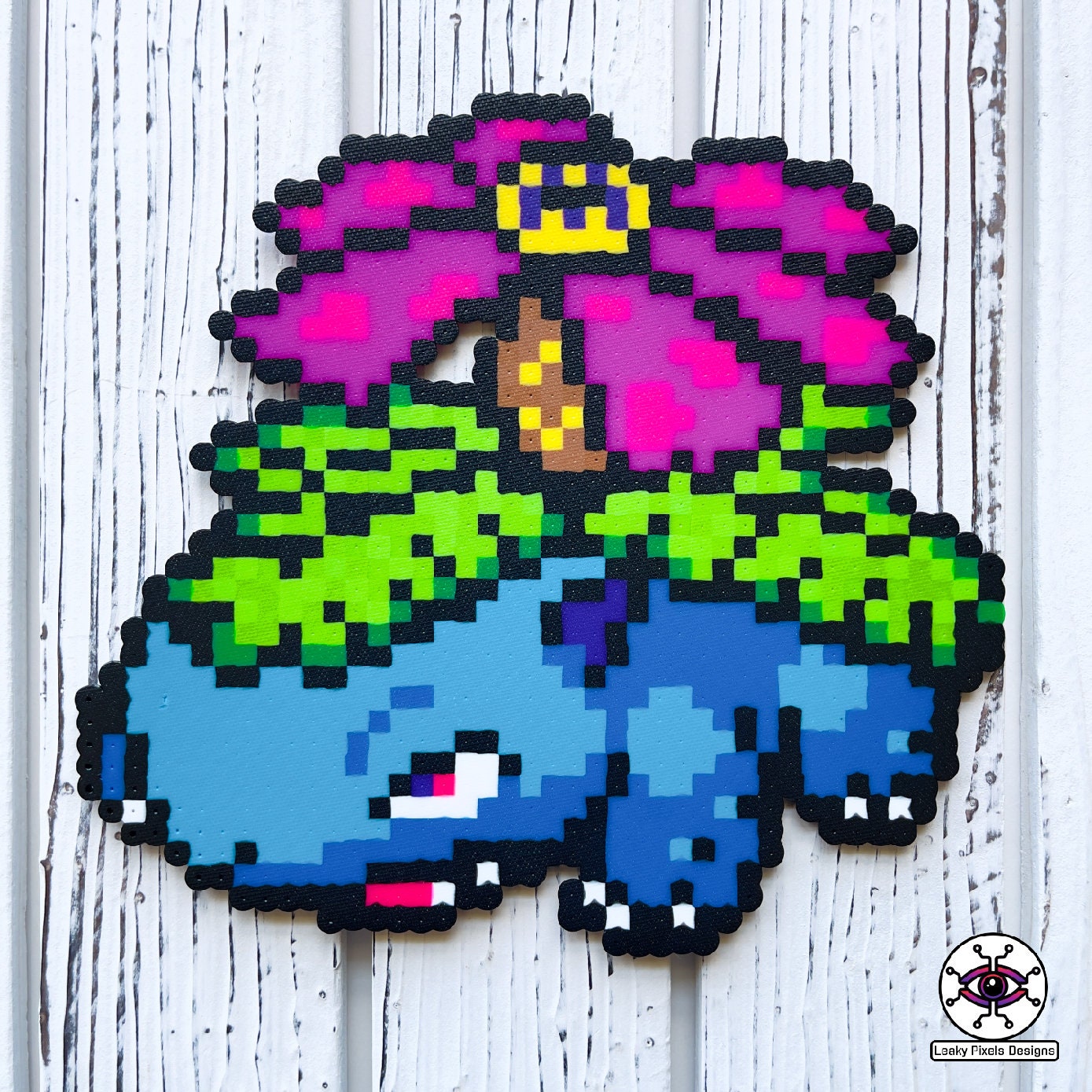 Venusaur Perler Necklace | Rainbow Flower Pokémon | Pixel Art | Bead ...