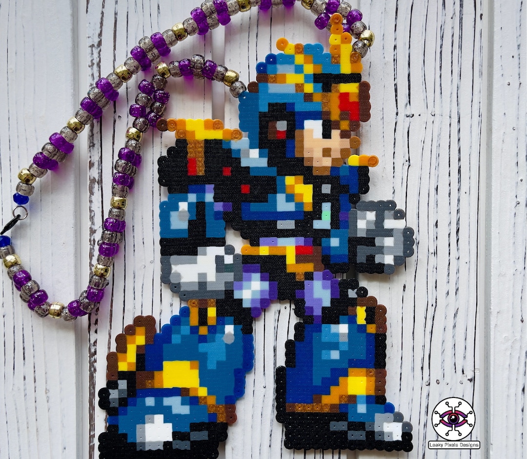 Mega Man X Ultimate Armor Perler Necklace | Rave Perler | Rave Outfit ...
