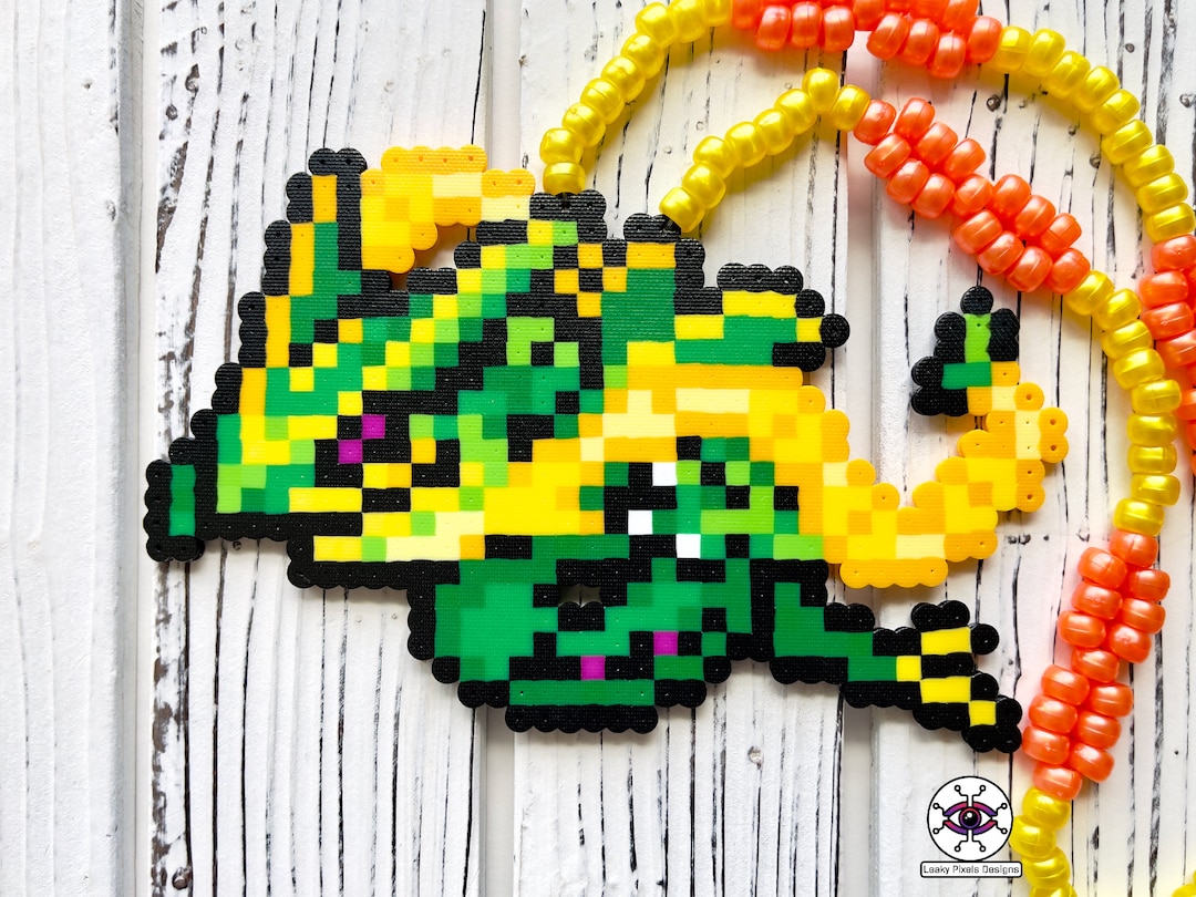 Mega Rayquaza Perler Necklace by Leaky Pixels • Mega Rayquaza Necklace ...