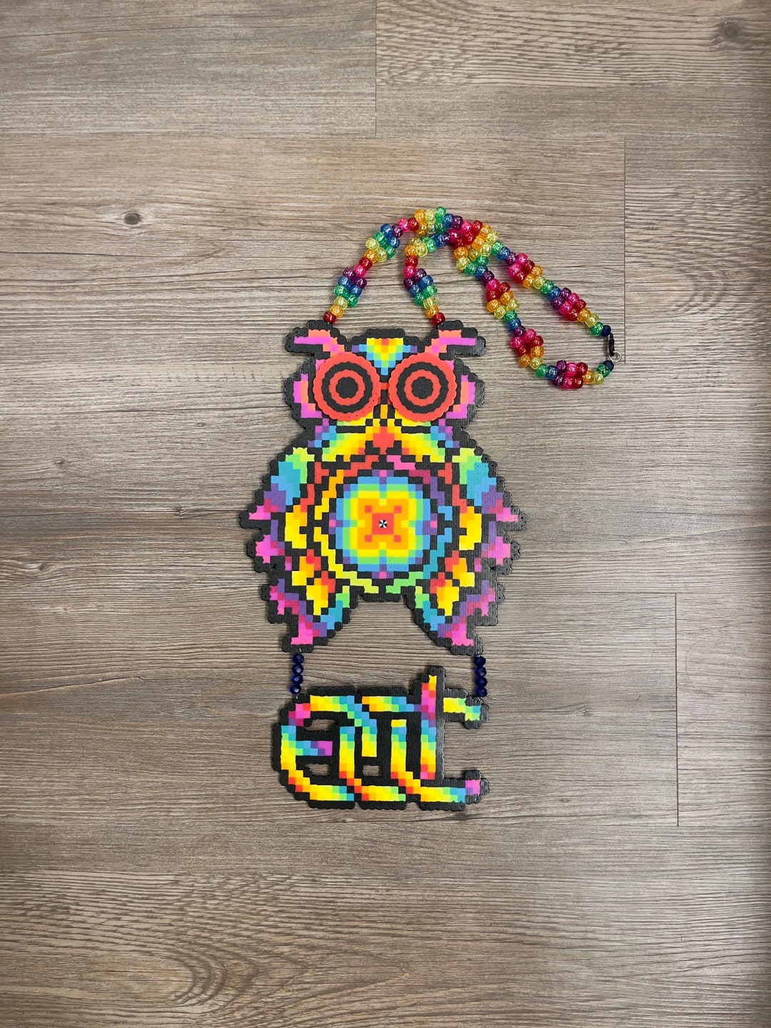 REZZ EDC Owl Perler Necklace Pixel Art Kandi Necklace - Etsy