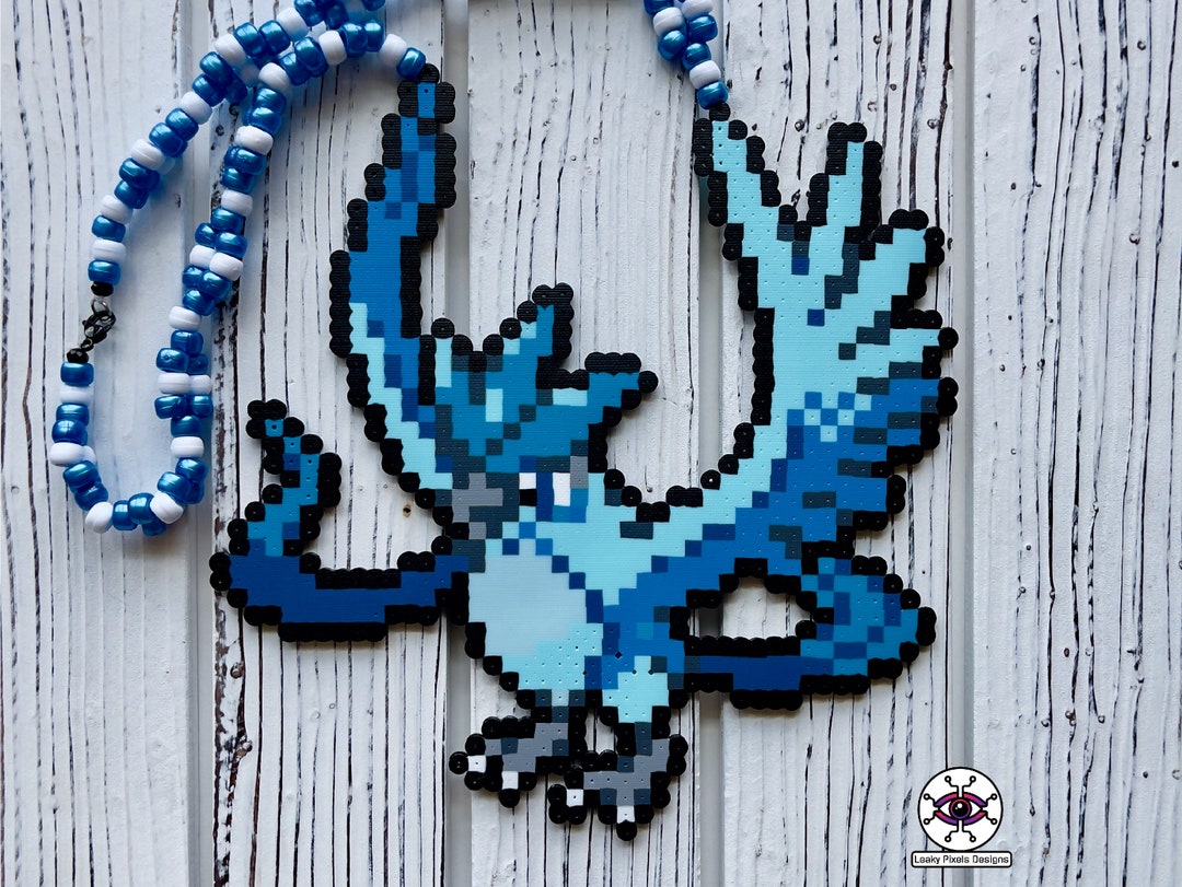 Articuno Perler Necklace by Leaky Pixels • Articuno Perler • Articuno ...