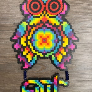 REZZ EDC Owl Perler Necklace Pixel Art Kandi Necklace - Etsy