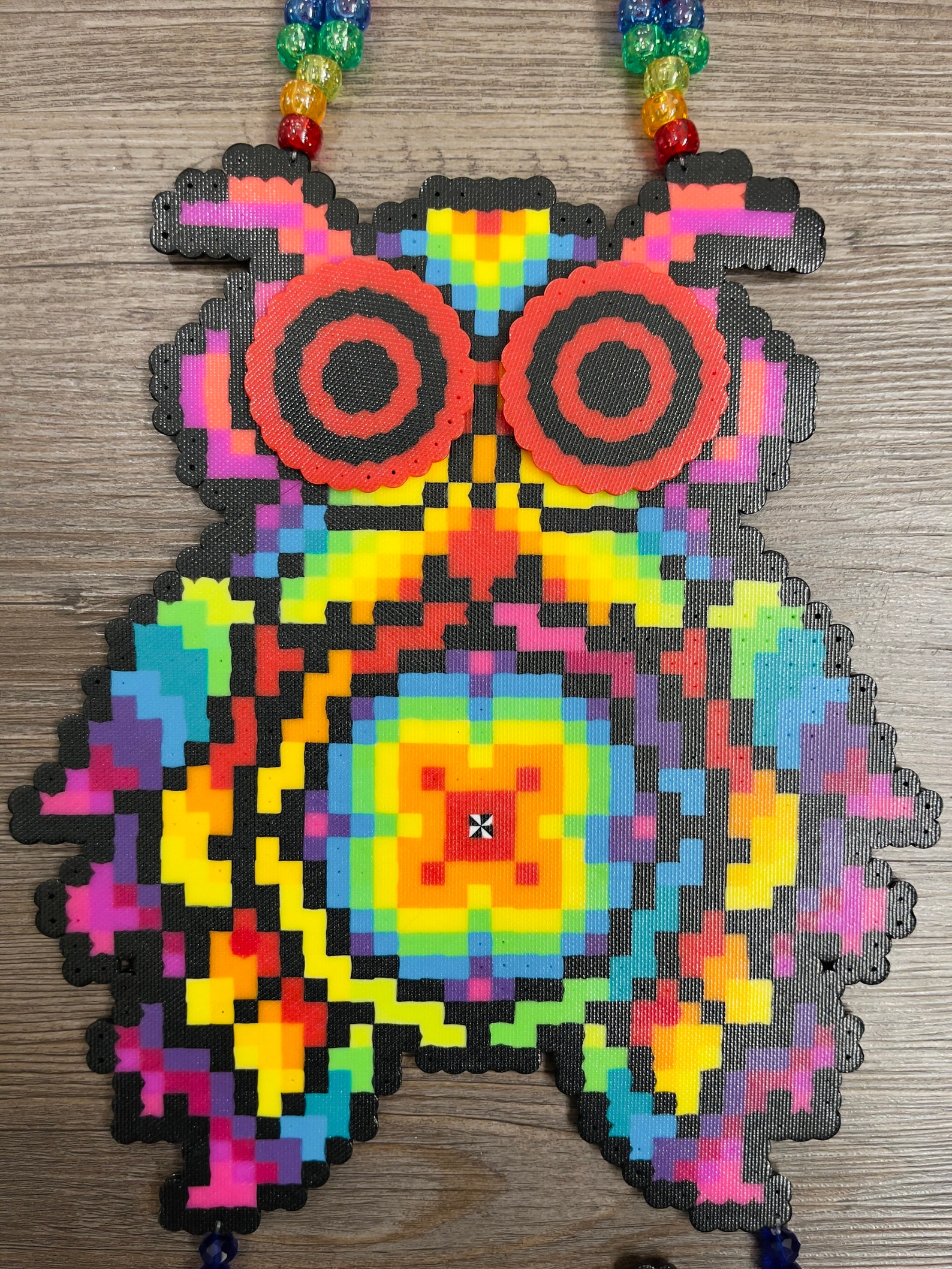 REZZ EDC Owl Perler Necklace Pixel Art Kandi Necklace - Etsy