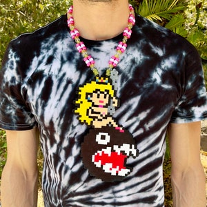 Princess Peach Perler Necklace by Leaky Pixels • Peach Perler • Chomp ...
