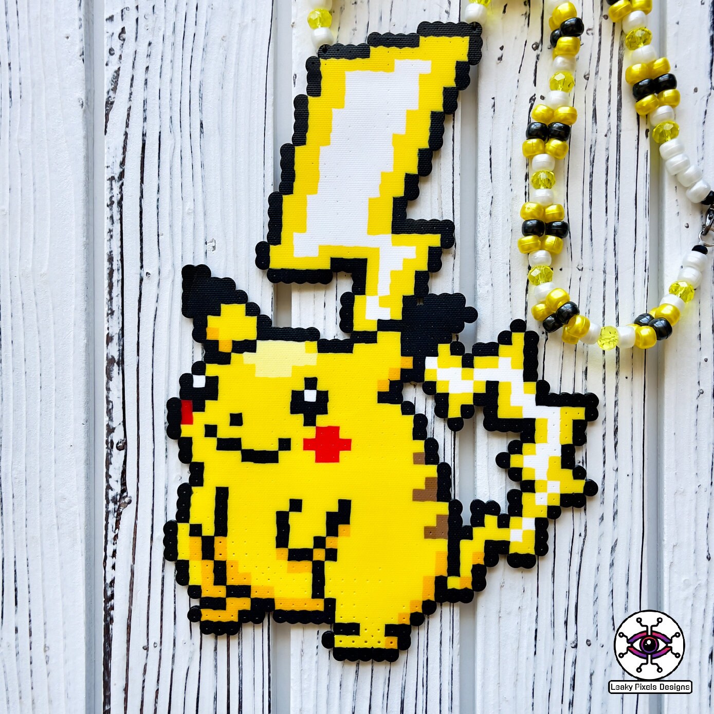 Gigantamax Pikachu Perler Necklace | Perler Necklace | Anime Perler ...