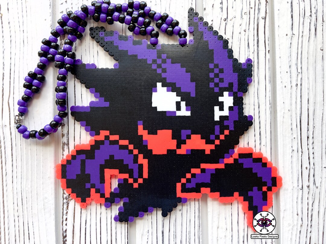 Haunter Perler Necklace by Leaky Pixels • Gengar Perler • Ghastly ...