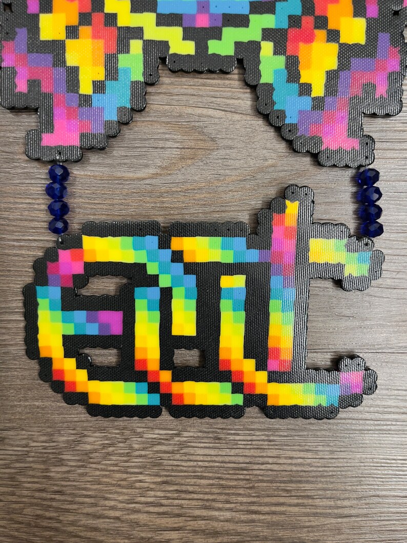 REZZ EDC Owl Perler Necklace Pixel Art Kandi Necklace - Etsy