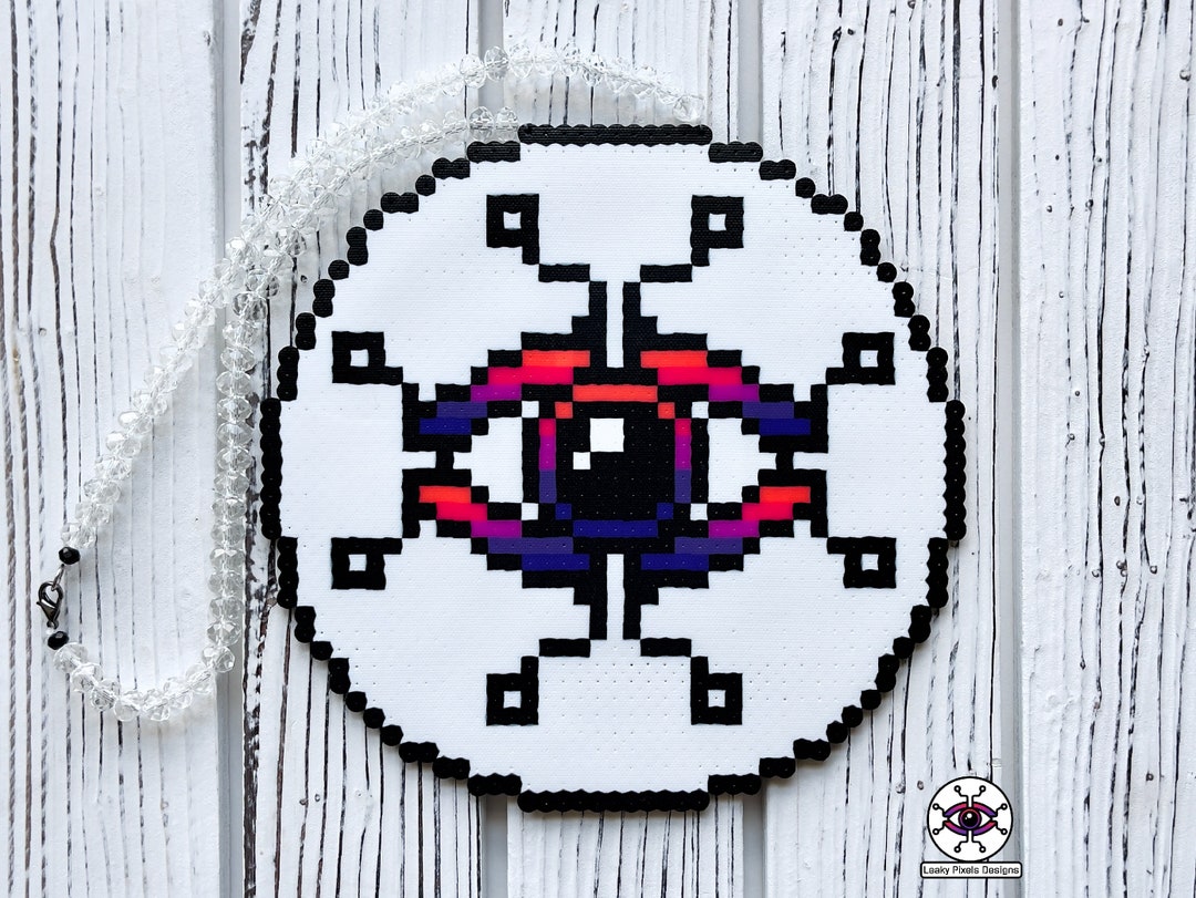Leaky Pixels Perler Necklace • Perler Bead Art • Trippy Eye Perler ...