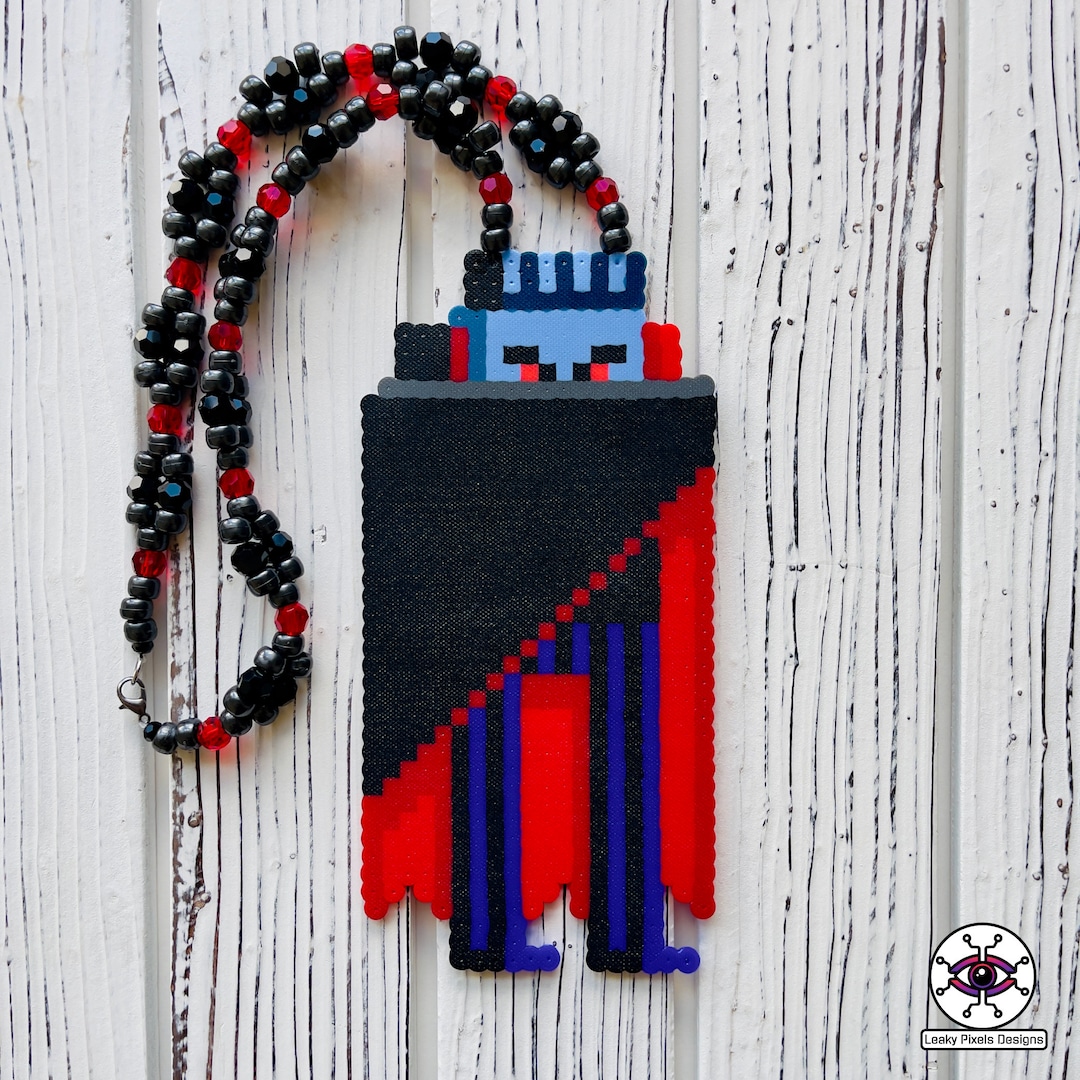 Dracula Vampire Perler Necklace by Leaky Pixels • Halloween Perler ...