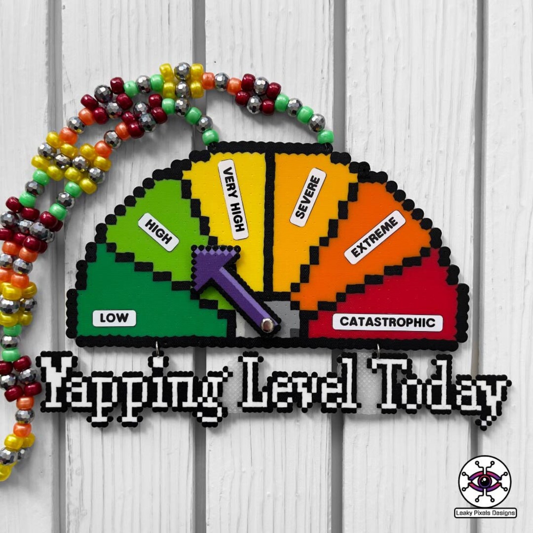 Yapping Level Today Perler Necklace by Leaky Pixels • Perler Bead Art ...