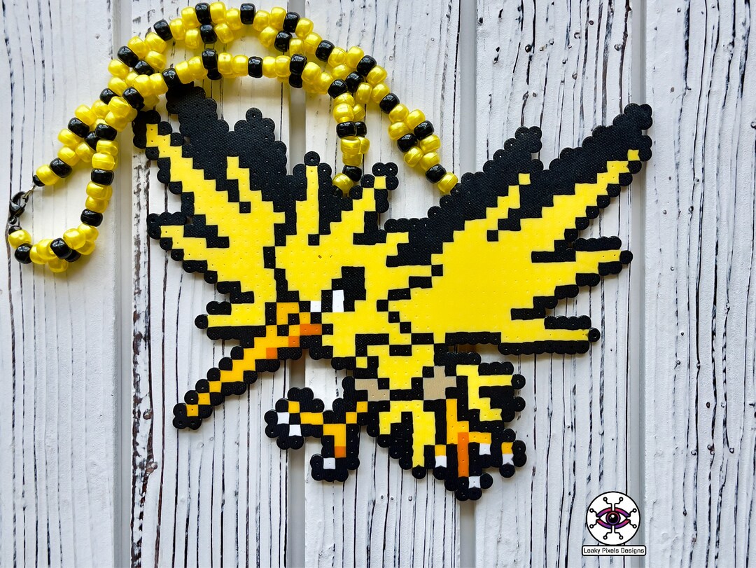 Zapdos Perler Necklace by Leaky Pixels • Zapdos Perler • Zapdos ...
