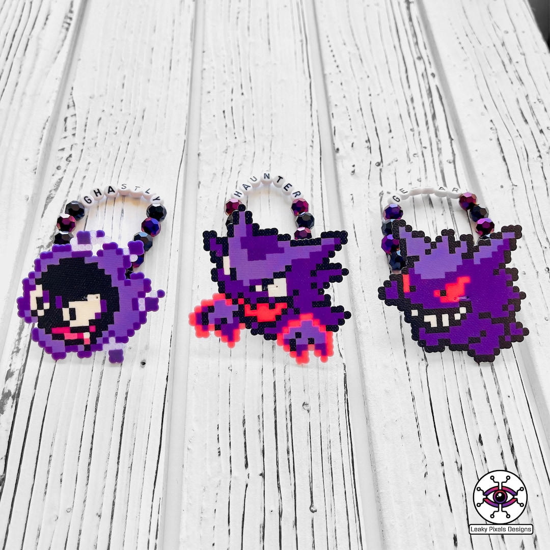 Ghastly Haunter Gengar Perler Bracelets | Pokémon | Ghost Spooky | Rave ...