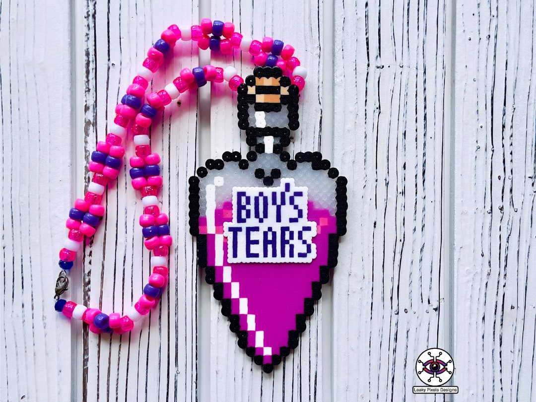 Boy's Tears Perler Necklace | Rave Perler | Potion Bottle | Love Spell ...
