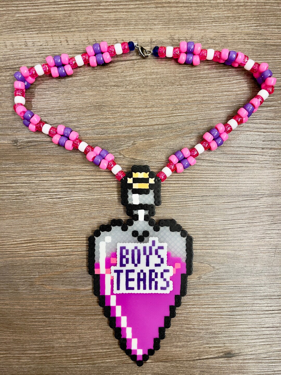 Boy's Tears Perler Necklace Rave Perler Potion Bottle - Etsy