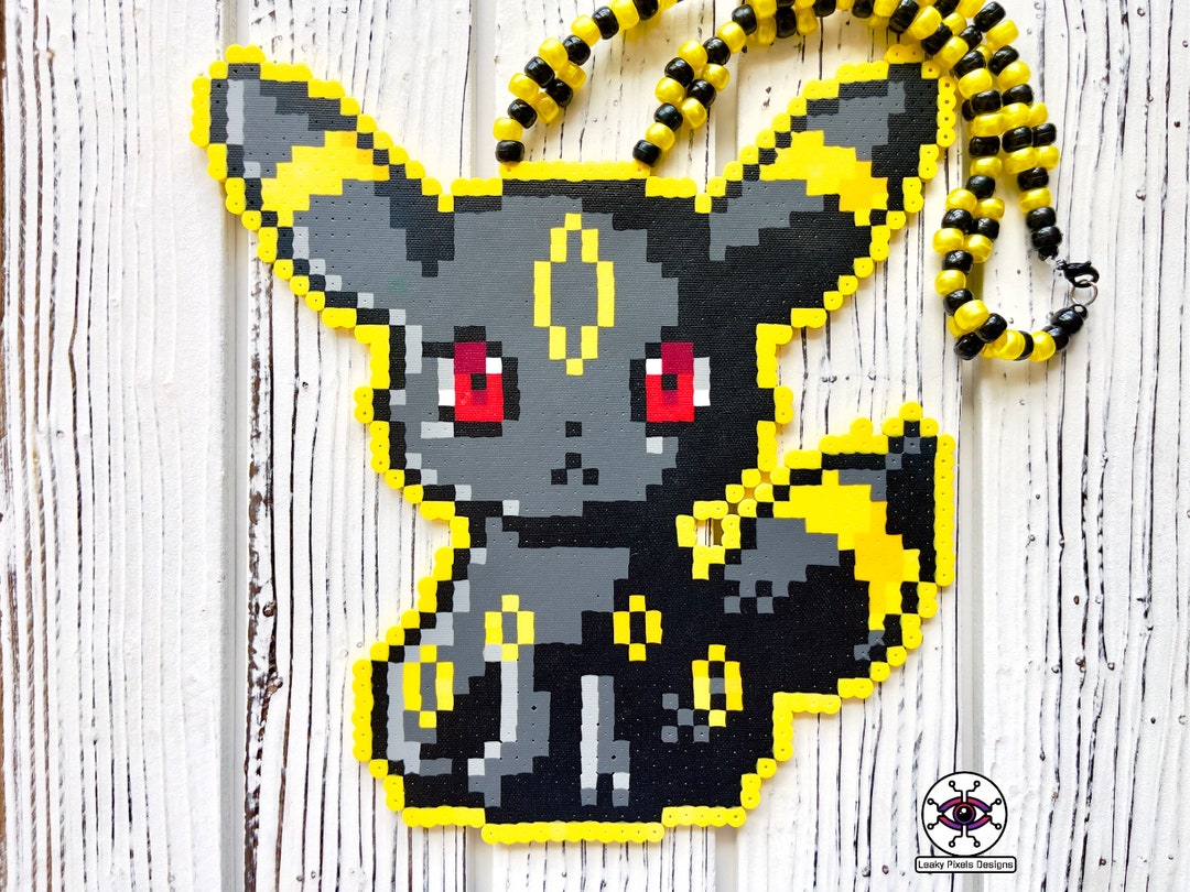 Umbreon Perler Necklace | Eevee Evolution | Pixel Art | Anime Jewelry ...
