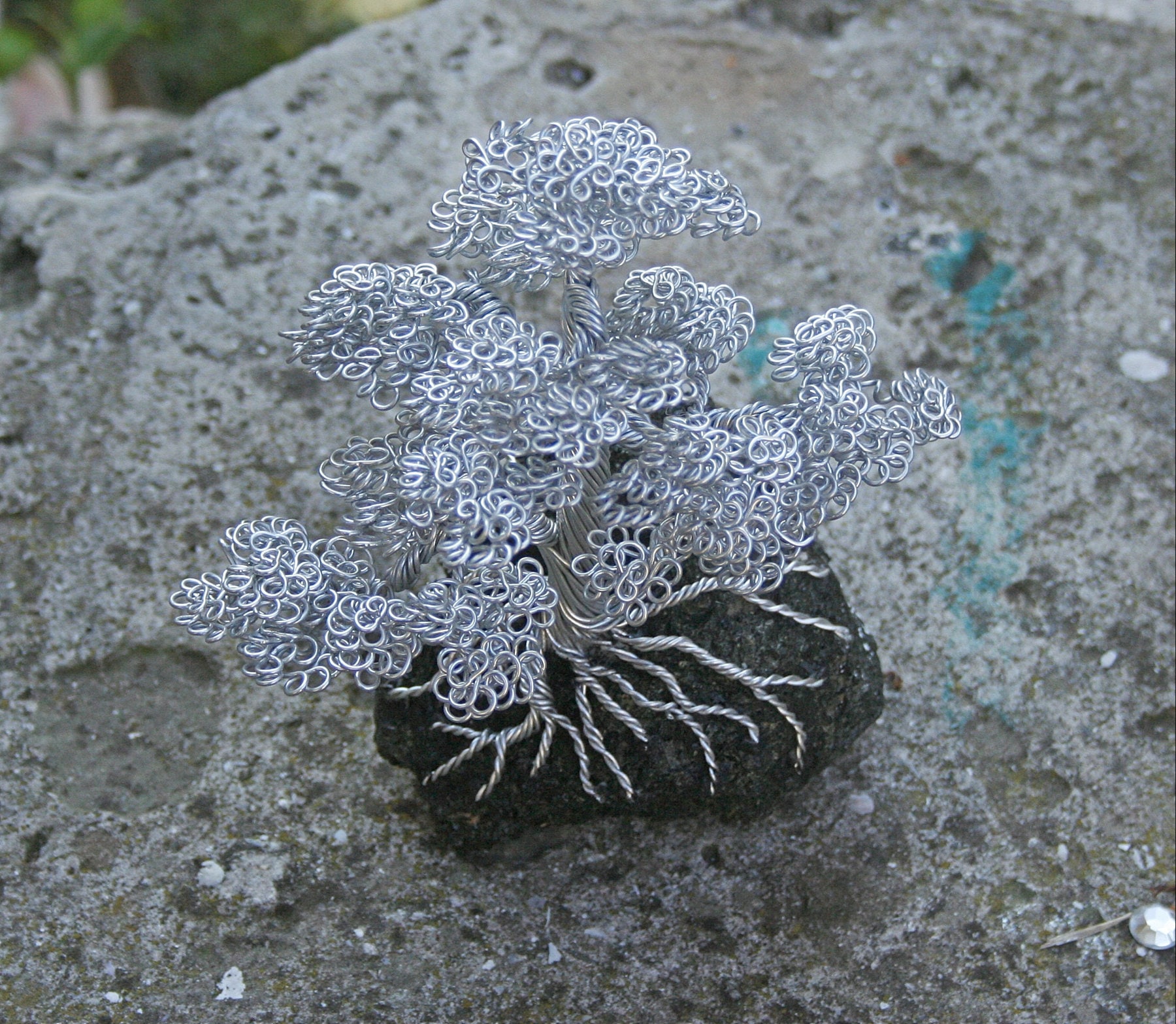 Aluminum Tree Wire Mini Tree Sculpture, Handmade Artwork - Etsy