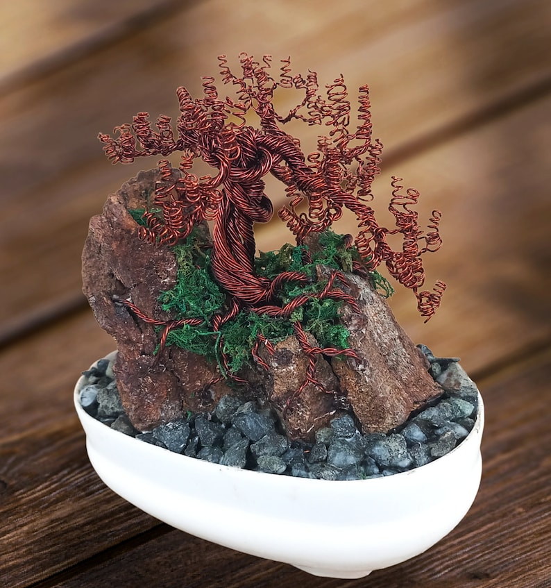 Wire Tree Sculpture, Copper Wire Bonsai Tree, Wire Tree Sculpture, Tree ...