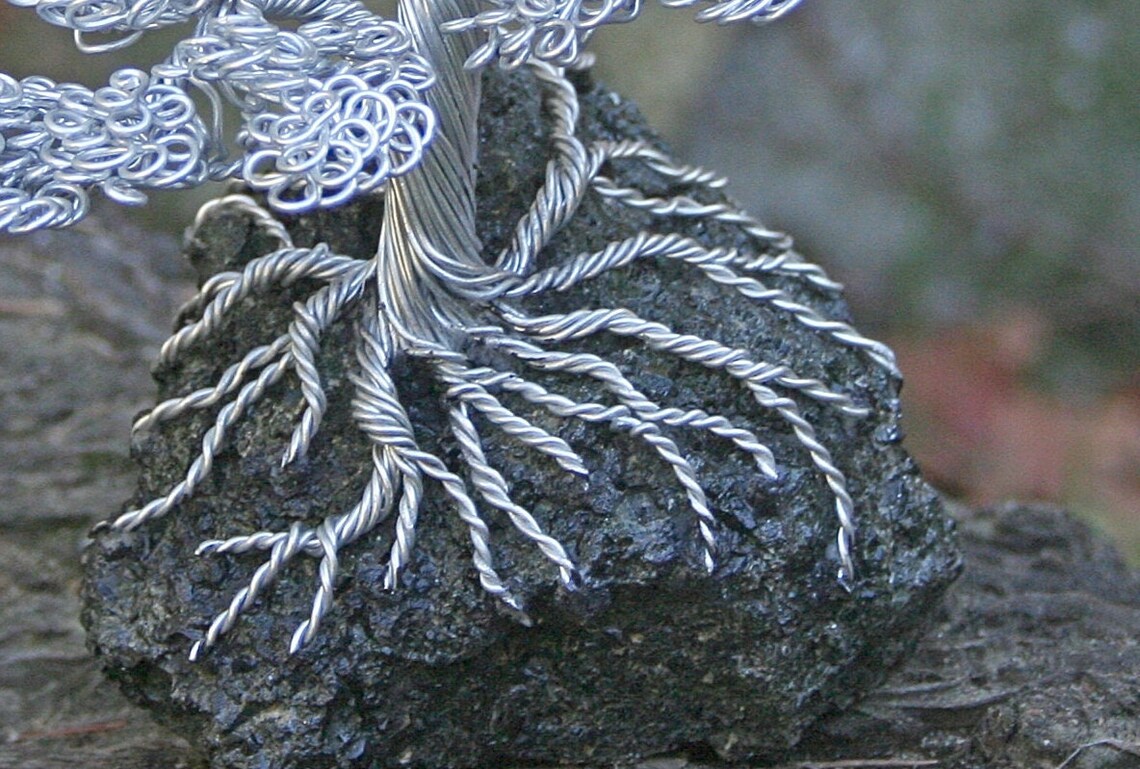 Aluminum Tree Wire Mini Tree Sculpture, Handmade Artwork - Etsy