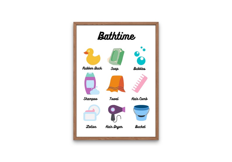 Bath Time - Digital Printout - Bright/primary Colors - Nursery ...