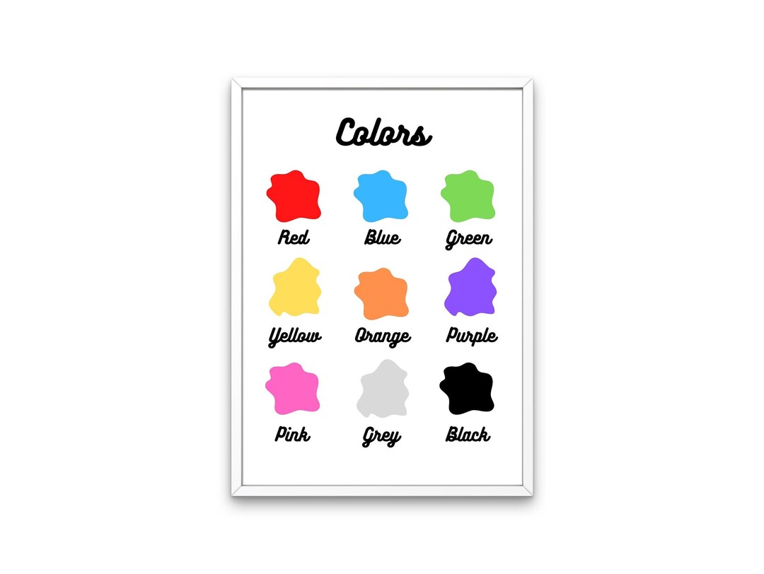 Colors - Digital Printout - Bright/primary Colors - Nursery ...