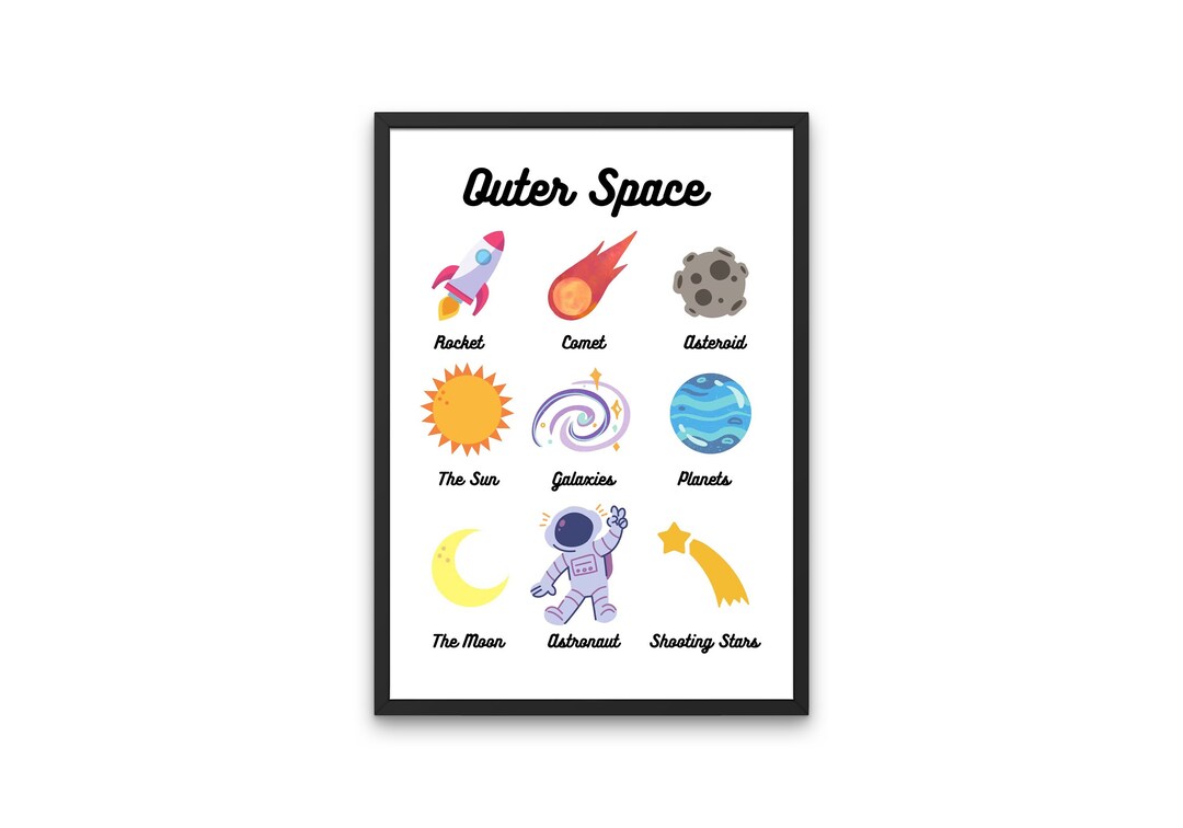 Outer Space - Digital Printout - Bright/primary Colors - Nursery ...