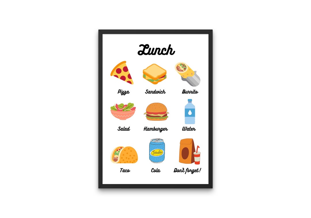 Lunch - Digital Printout - Bright/primary Colors - Nursery ...