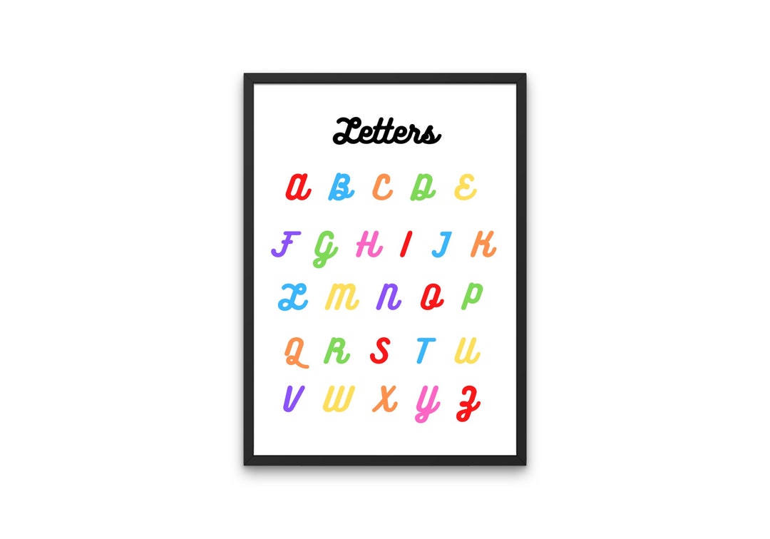 Letters Digital Printout - Bright/primary Colors - Nursery ...