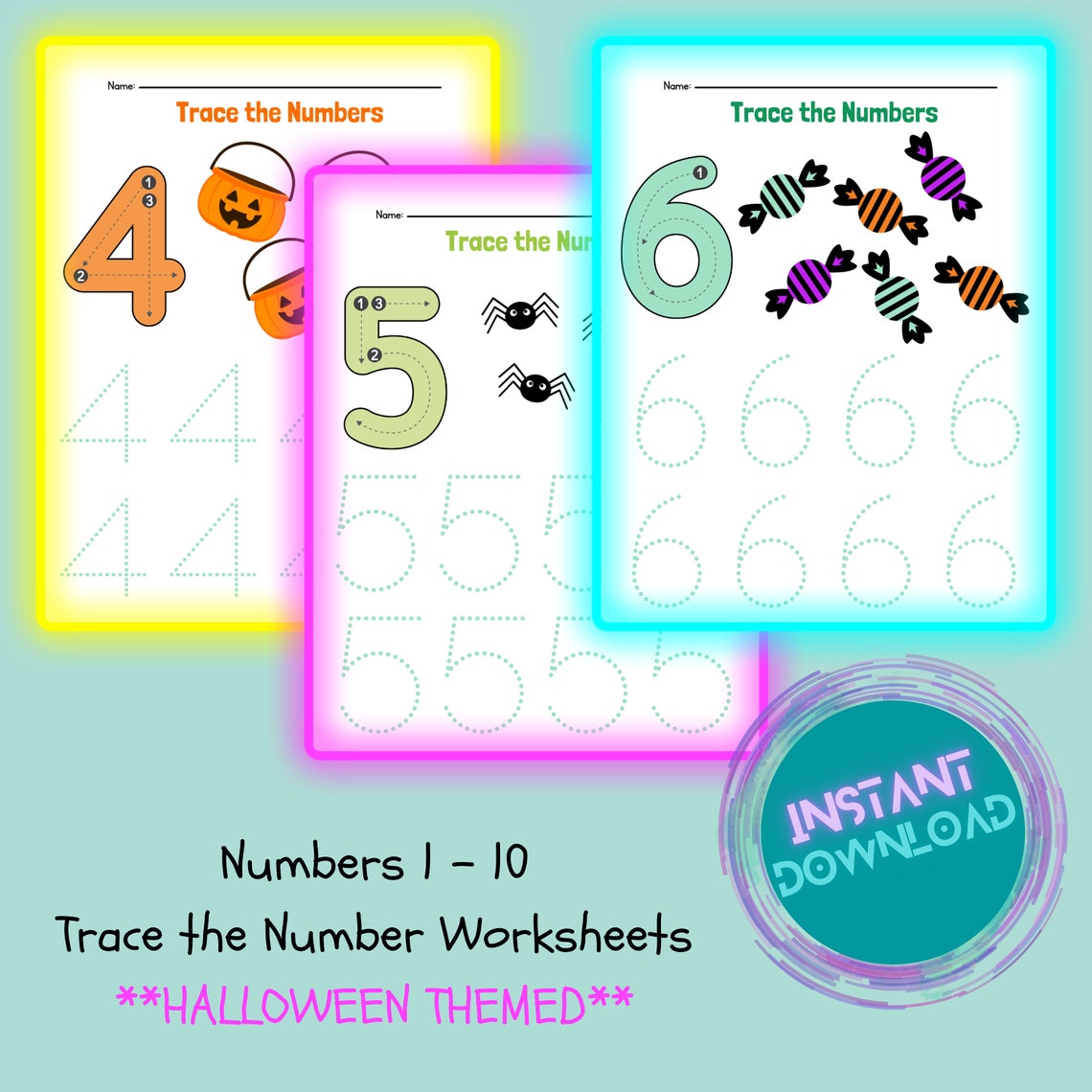 Number1 10 Printable Trace the Number Learning Activity - Etsy