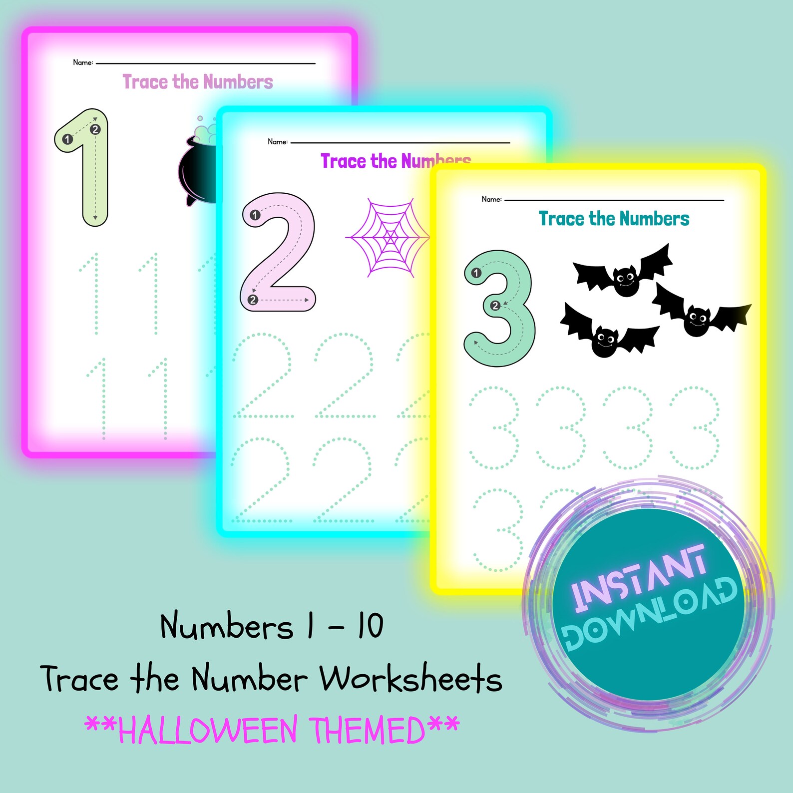 Number1 10 Printable Trace the Number Learning Activity - Etsy