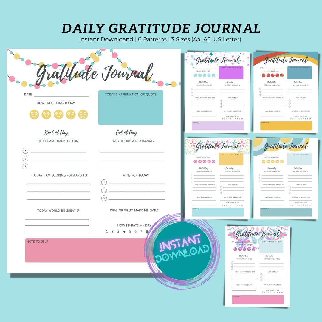 Gratitude Journal, Journal Printable, Mindfulness Journal, Daily ...