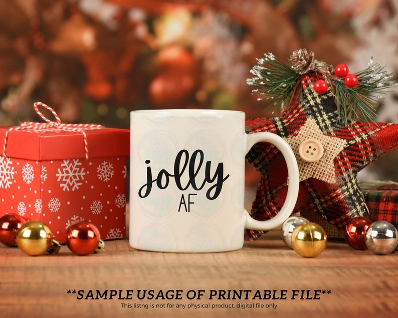 Jolly Af SVG / Jolly SVG / Christmas Printable / Holiday SVG / - Etsy
