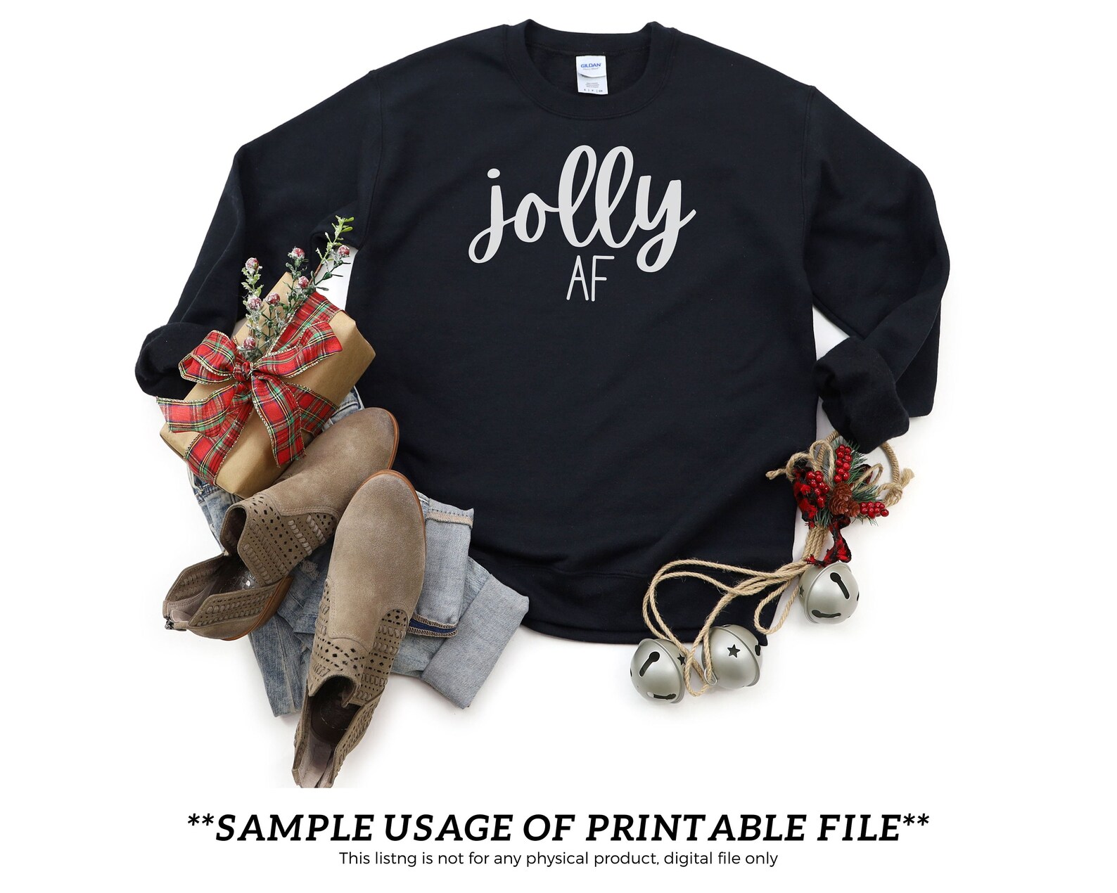 Jolly Af SVG / Jolly SVG / Christmas Printable / Holiday SVG / Instant ...