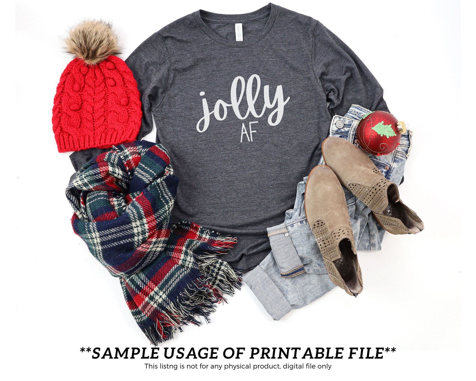 Jolly Af SVG / Jolly SVG / Christmas Printable / Holiday SVG / - Etsy