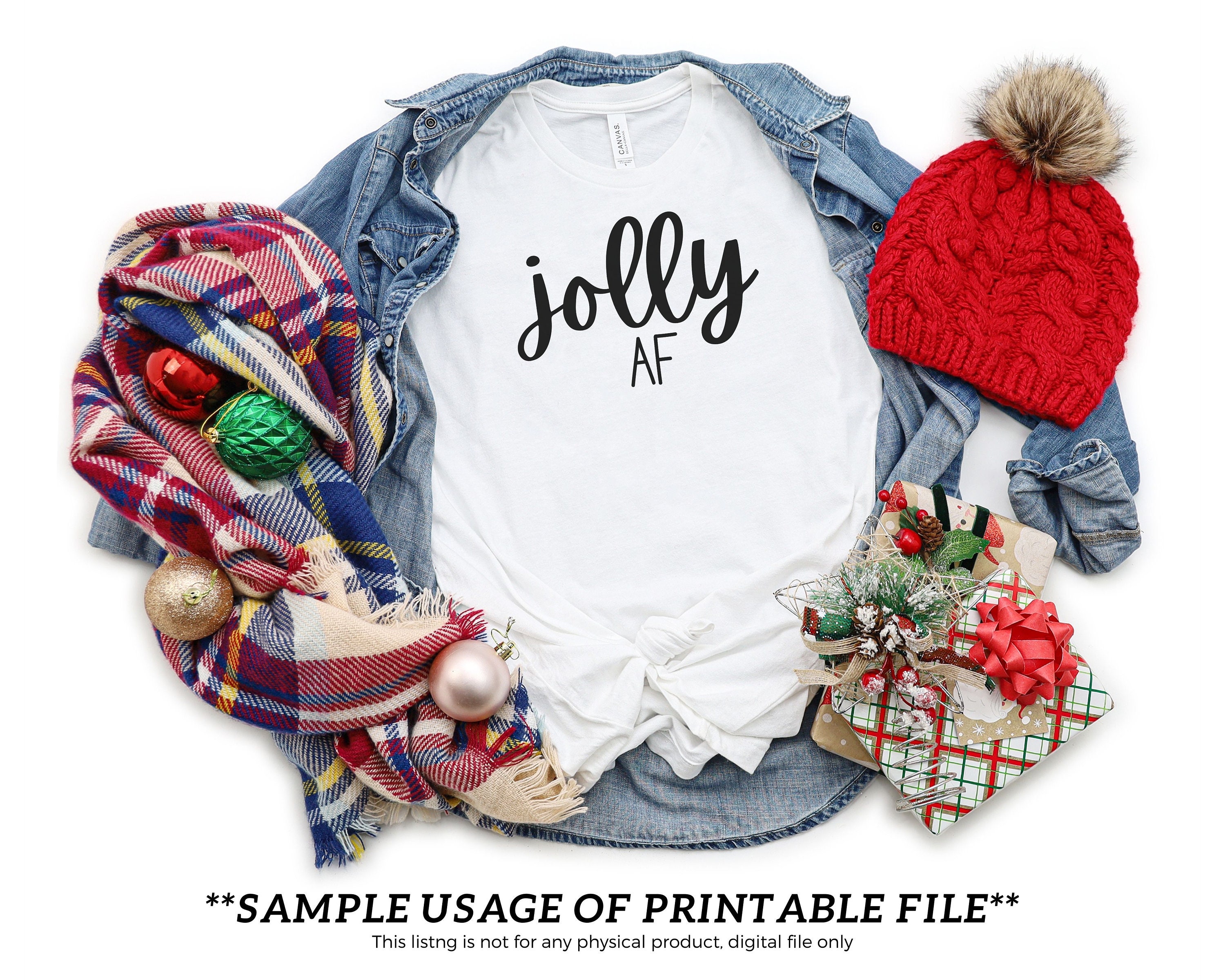 Jolly Af SVG / Jolly SVG / Christmas Printable / Holiday SVG / Instant ...