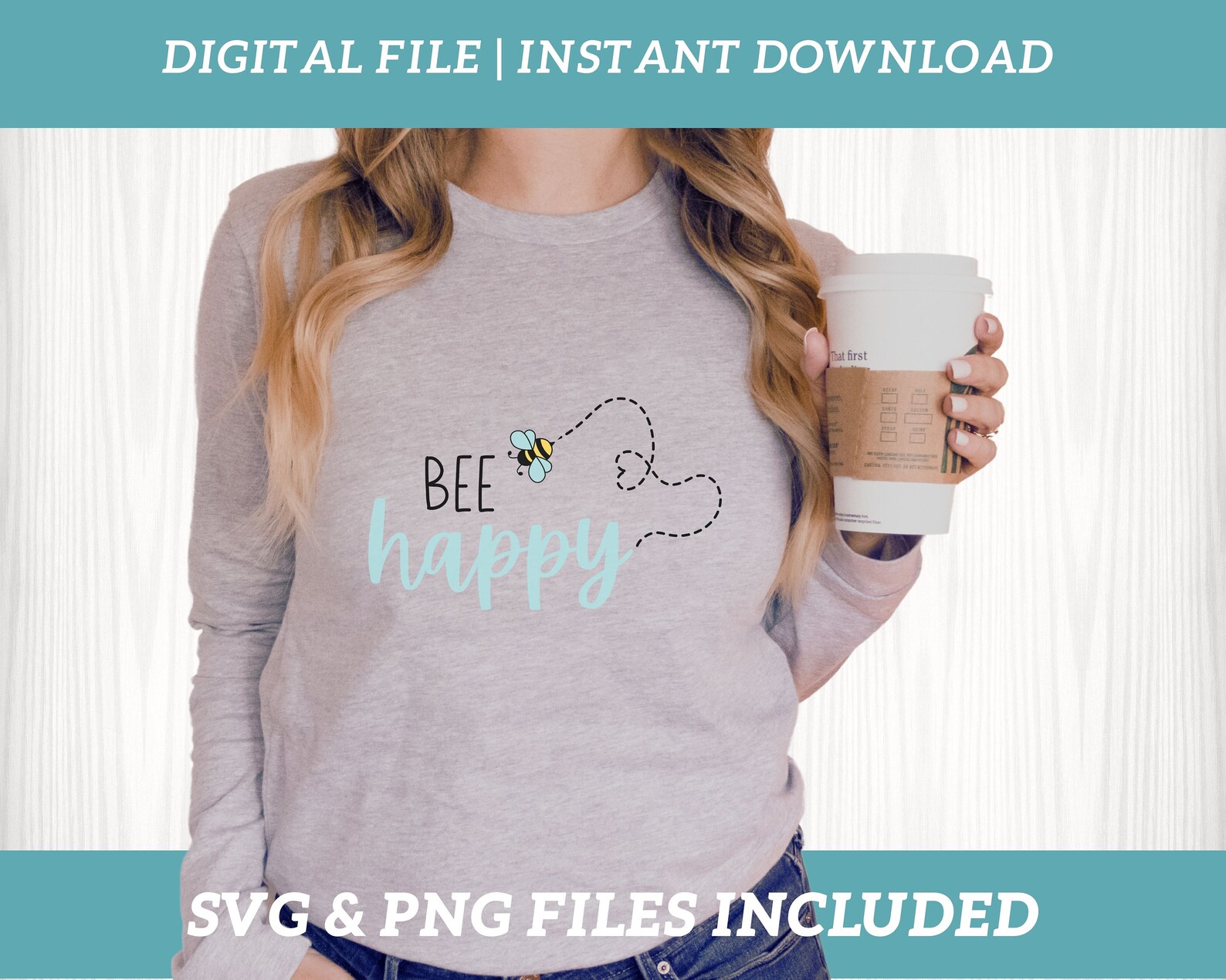 Honeybee SVG/ Bee Happy SVG / Bee Happy PNG / Bee Themed Digital File ...