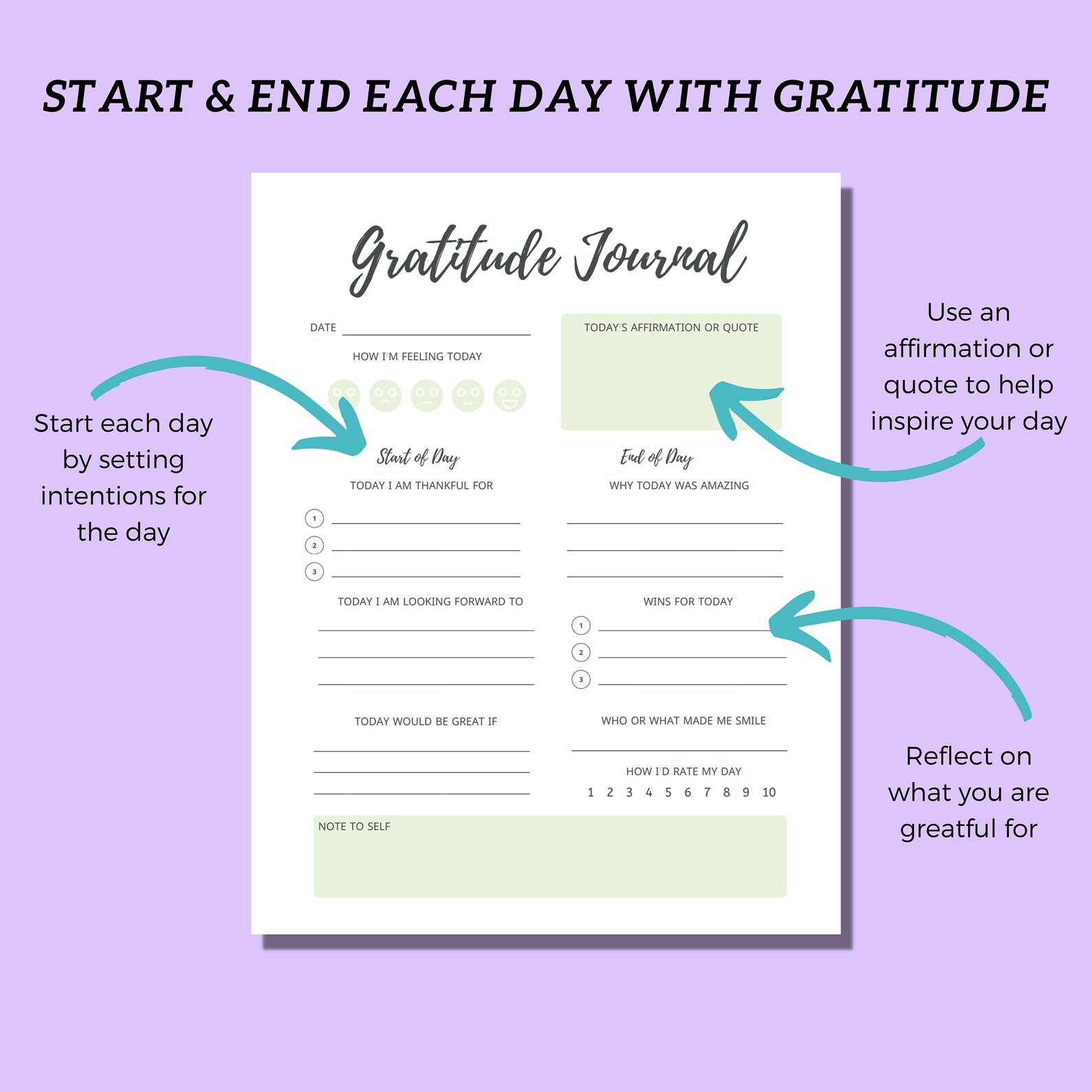 Gratitude Journal, Journal Printable, Mindfulness Journal, Daily ...