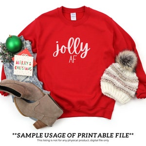 Jolly Af SVG / Jolly SVG / Christmas Printable / Holiday SVG / - Etsy