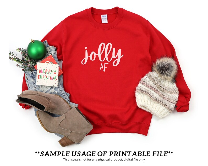 Jolly Af SVG / Jolly SVG / Christmas Printable / Holiday SVG / - Etsy