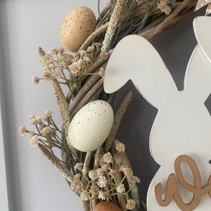 Easter Rabbits Willow Wreath, White and Beige Rabbits Wreath, Easter ...
