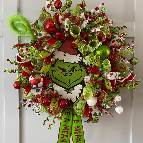 Grinch Wreath - Etsy