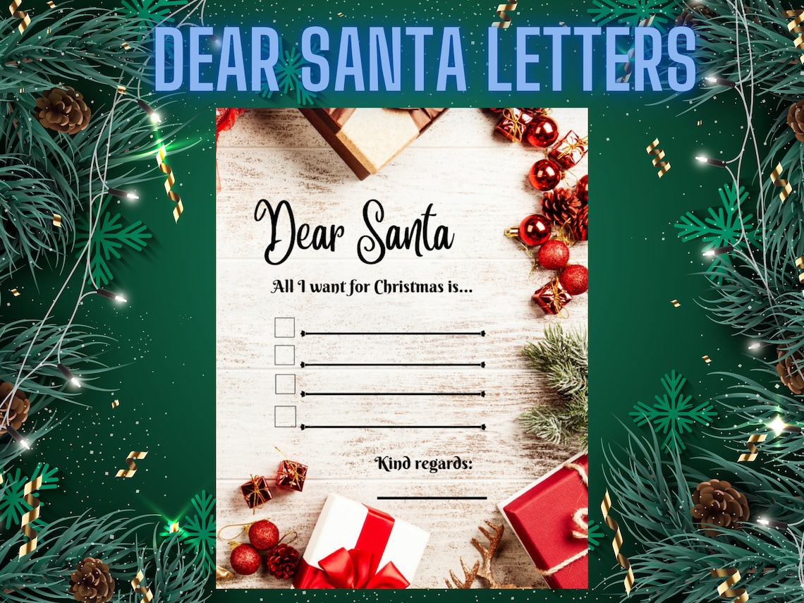 Dear Santa Letter, Digital, Printable, Editable, Downloadable, Size A4 ...