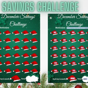 December Savings Challenge, Printable (pdf) Editable Downloadable, A4 ...