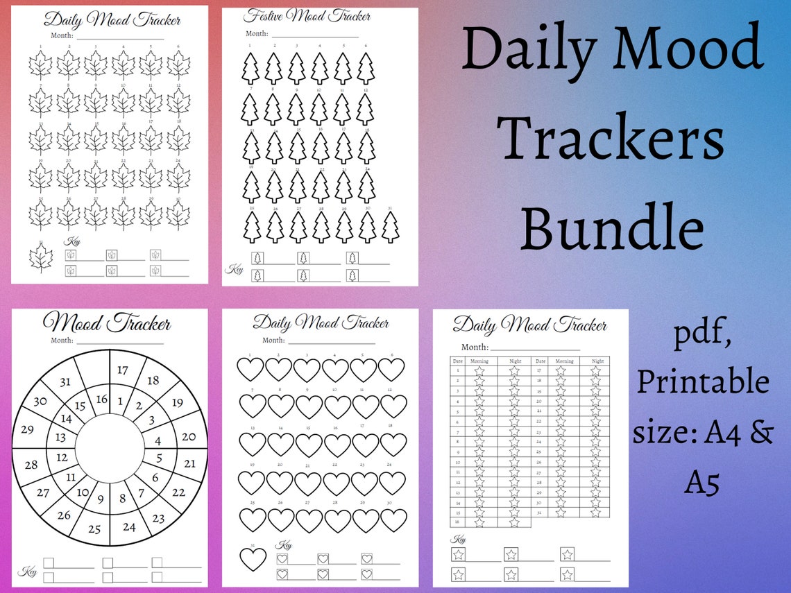 Mental Health Tracker, Daily Mood Tracker, Self Care, Gratitude Journal ...