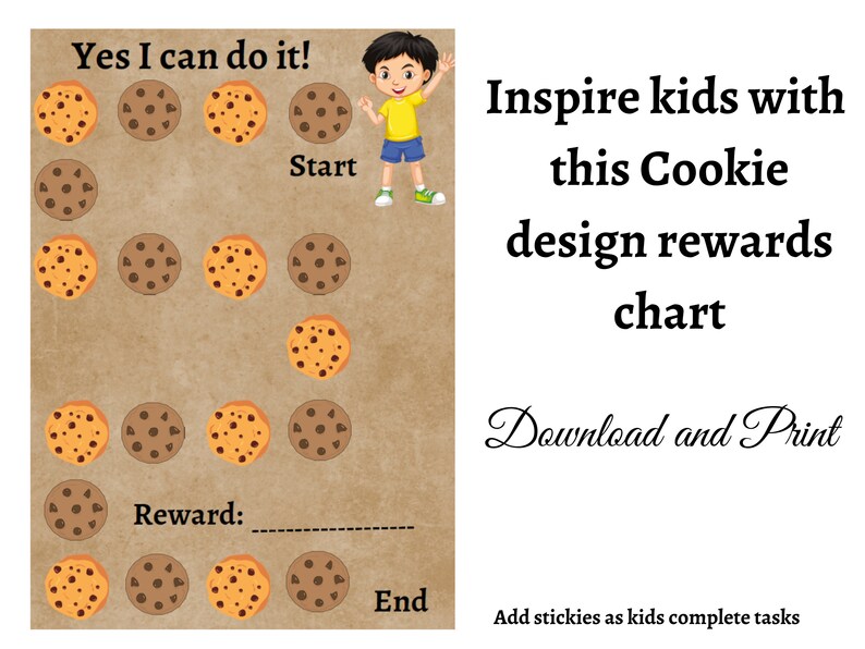 Fun Rewards Chart, Sticker Chart, Printable, Downloadable, Potty ...
